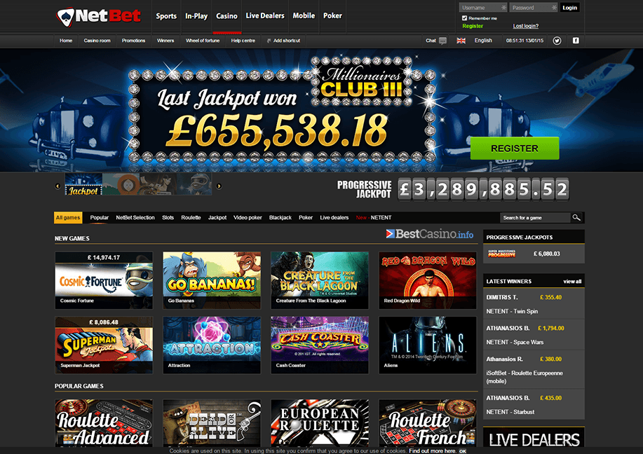 NetBet - 25 free spins when you register an account