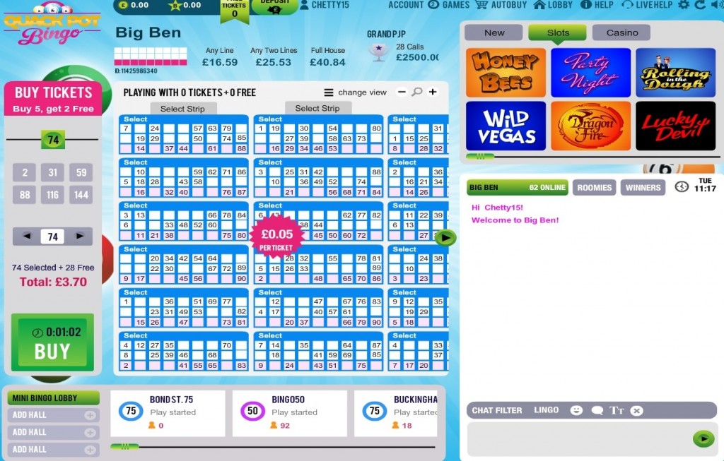 Quackpot Bingo - Free £10 when you register an account